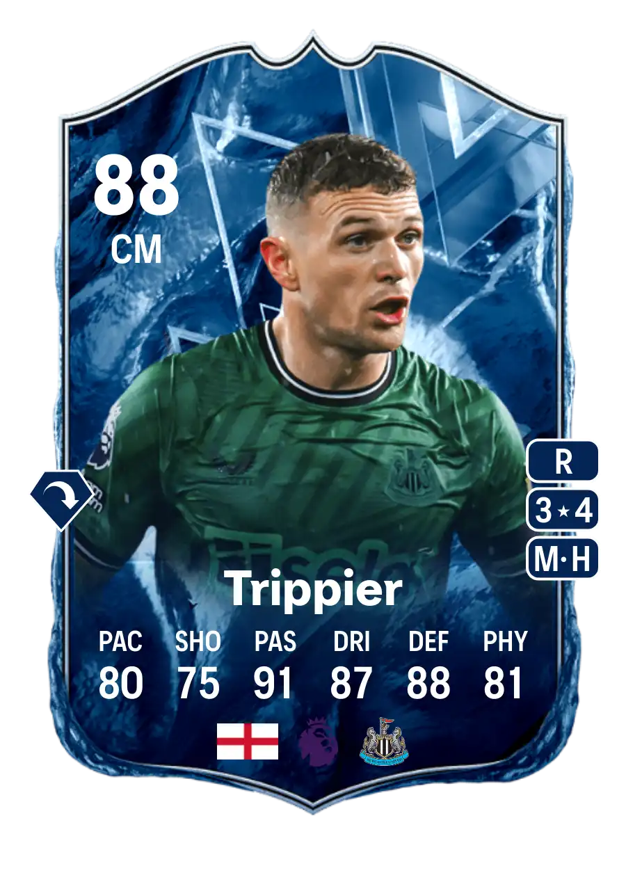Kieran Trippier FC Versus Ice EA FC 24 - 88 - Rating and Price | FifaUTBin