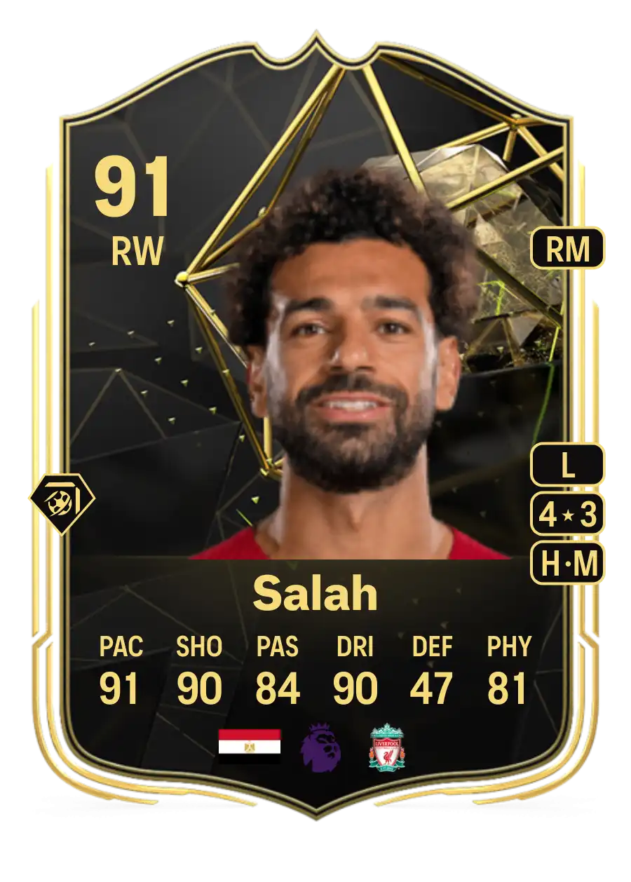 Mohamed Salah Team of the Week EA FC 24 - 91 - Rating and Price | FifaUTBin