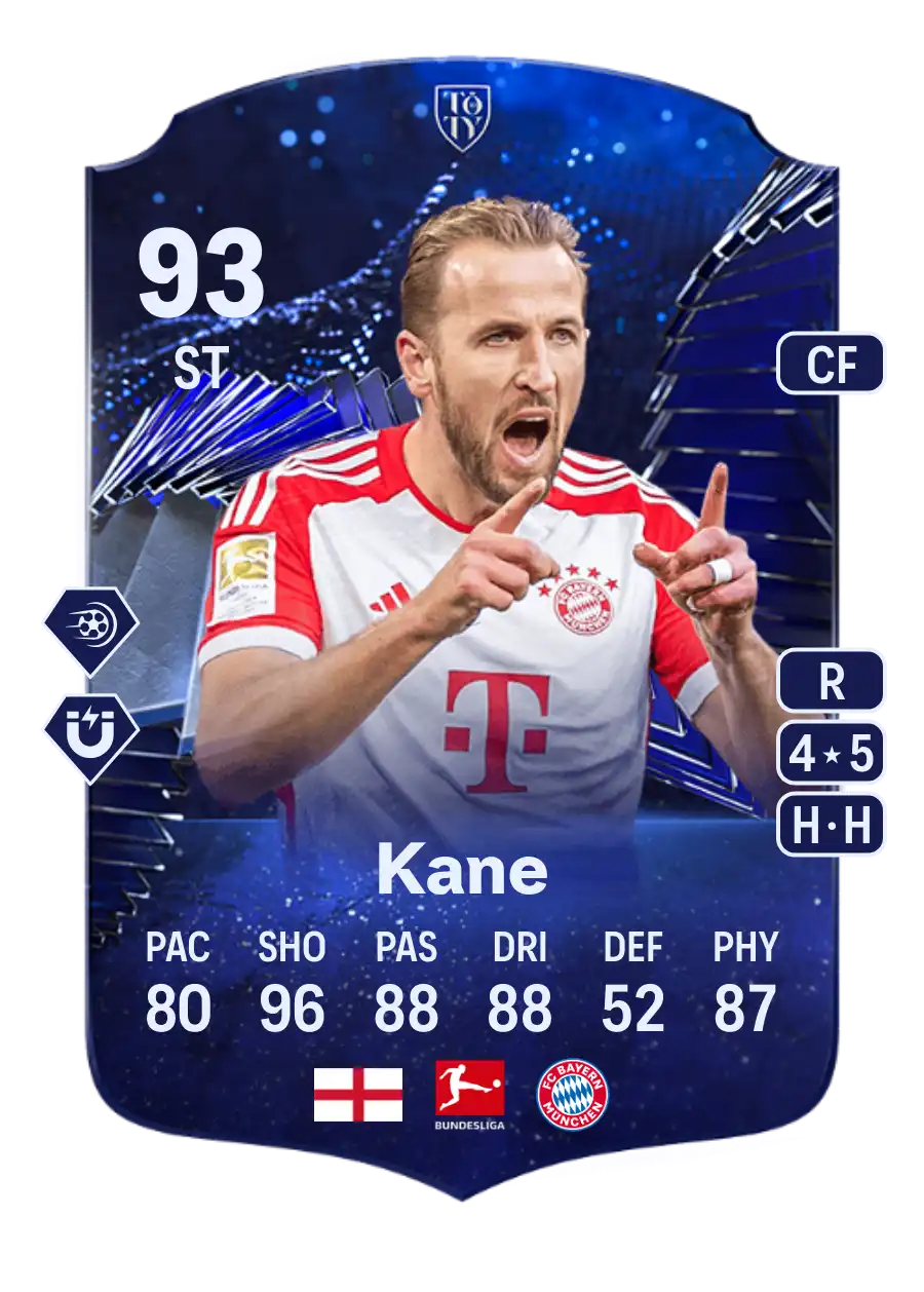 Harry Kane TOTY HONOURABLE MENTIONS EA FC 24 - 93 - Rating and Price ...