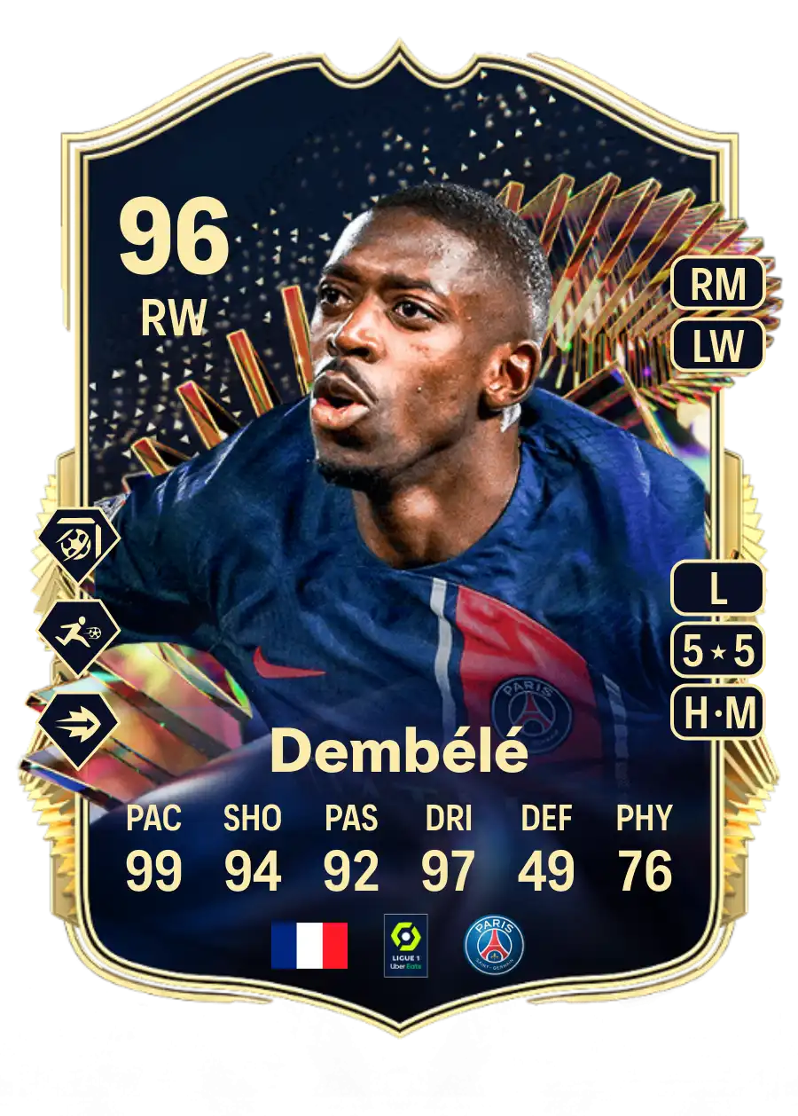 Ousmane Dembélé Team of the Season EA FC 24 - 96 - Rating and Price ...