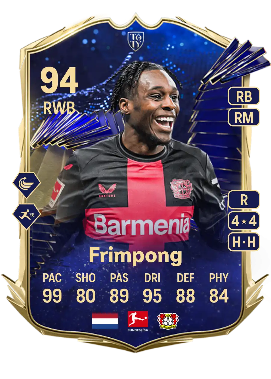 Jeremie Frimpong Team of the Year EA FC 24 - 94 - Rating and Price ...