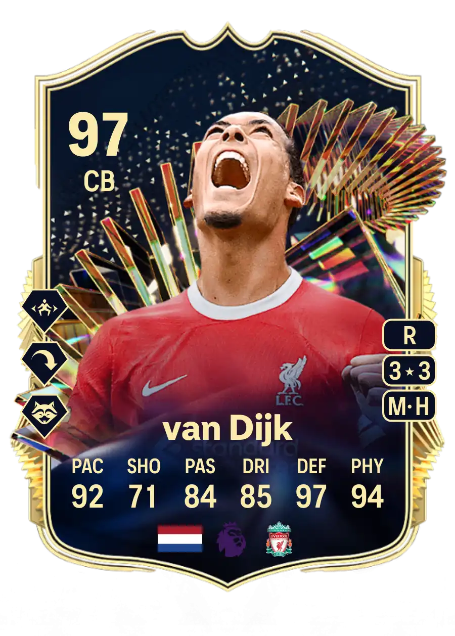 Virgil van Dijk Team of the Season EA FC 24 - 97 - Rating and Price ...