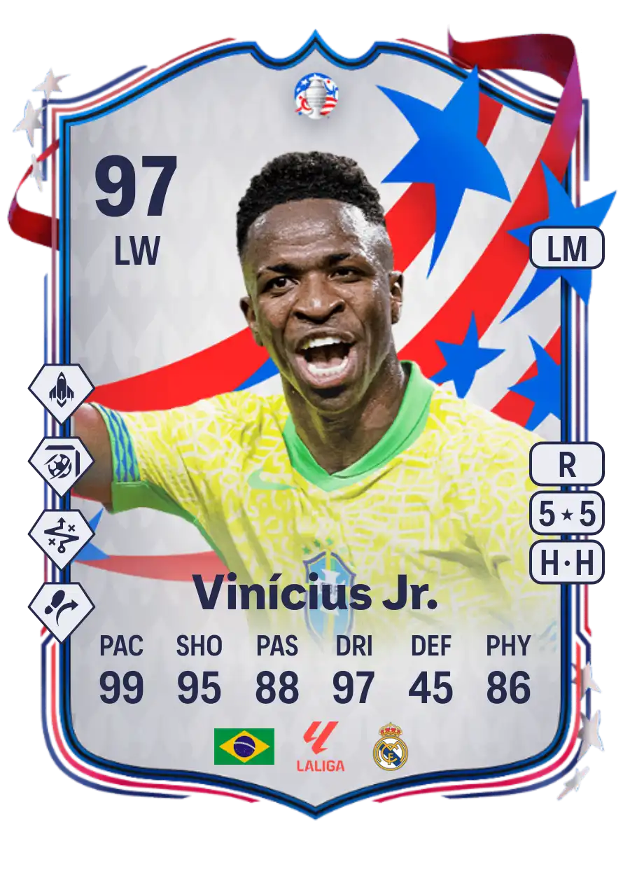Vinícius Jr. Copa América Team of the Tournament EA FC 24 - 97 - Rating ...