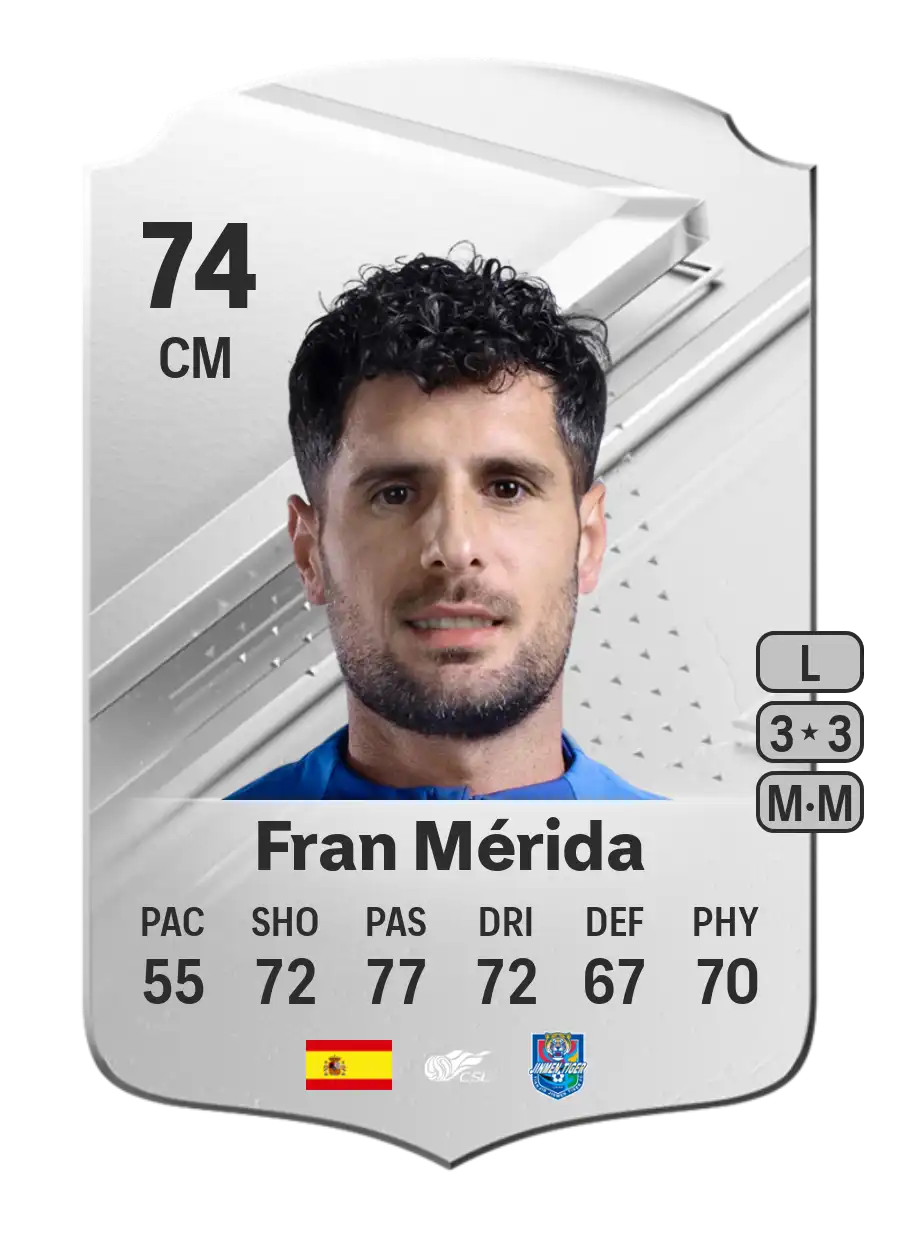 Fran Mérida Rare EA FC 24 - 74 - Rating and Price | FifaUTBin