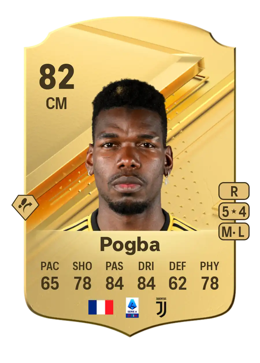 Paul Pogba Rare EA FC 24 - 82 - Rating and Price | FifaUTBin
