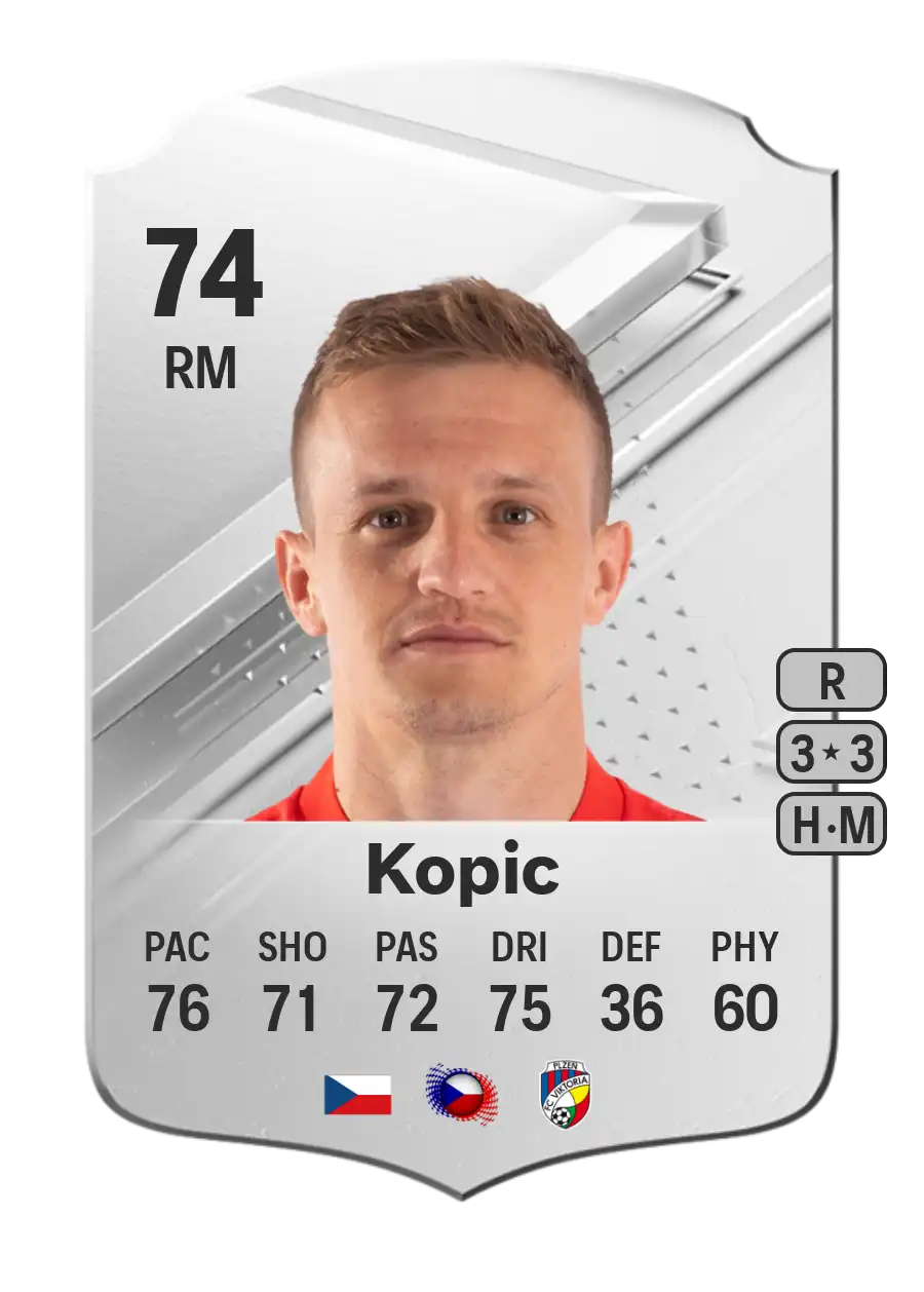 Jan Kopic Rare EA FC 24 - 74 - Rating and Price | FifaUTBin