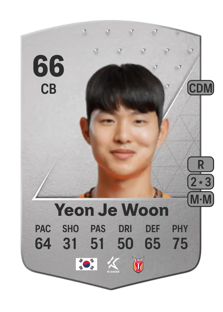 Yeon Je Woon Common EA FC 24 - 66 - Rating and Price | FifaUTBin
