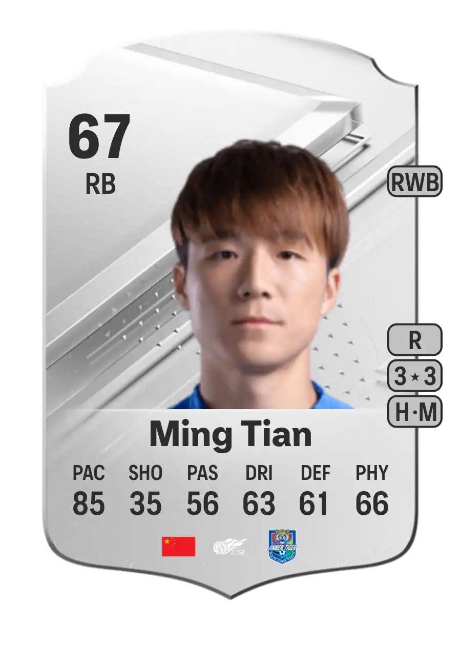 Ming Tian Rare EA FC 24 - 67 - Rating and Price | FifaUTBin