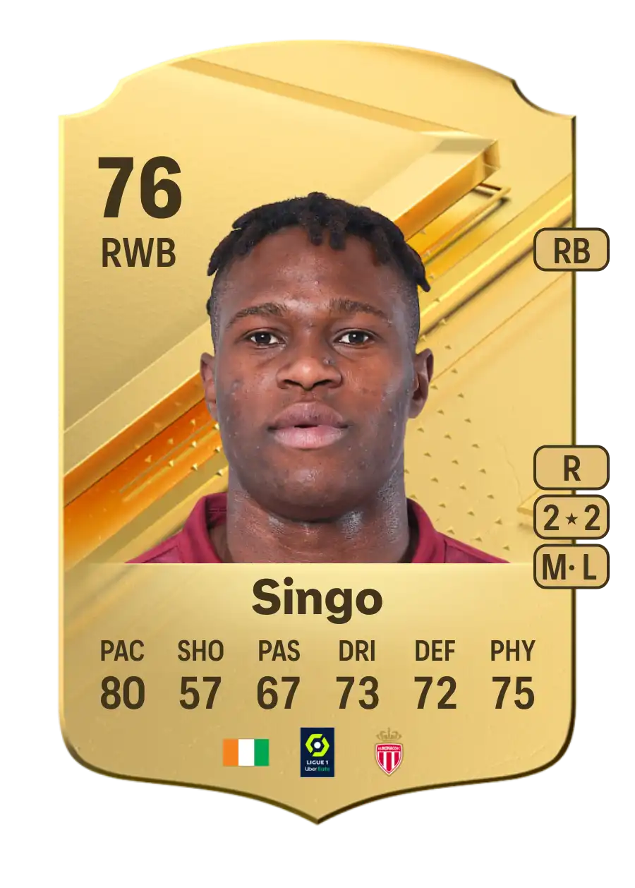 Wilfried Singo Common EA FC 24 - 76 - Rating and Price | FifaUTBin