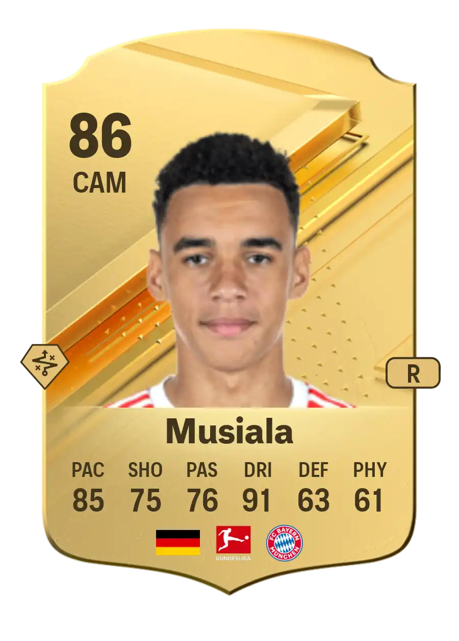 Jamal Musiala Rare EA FC 24 - 86 - Rating and Price | FifaUTBin