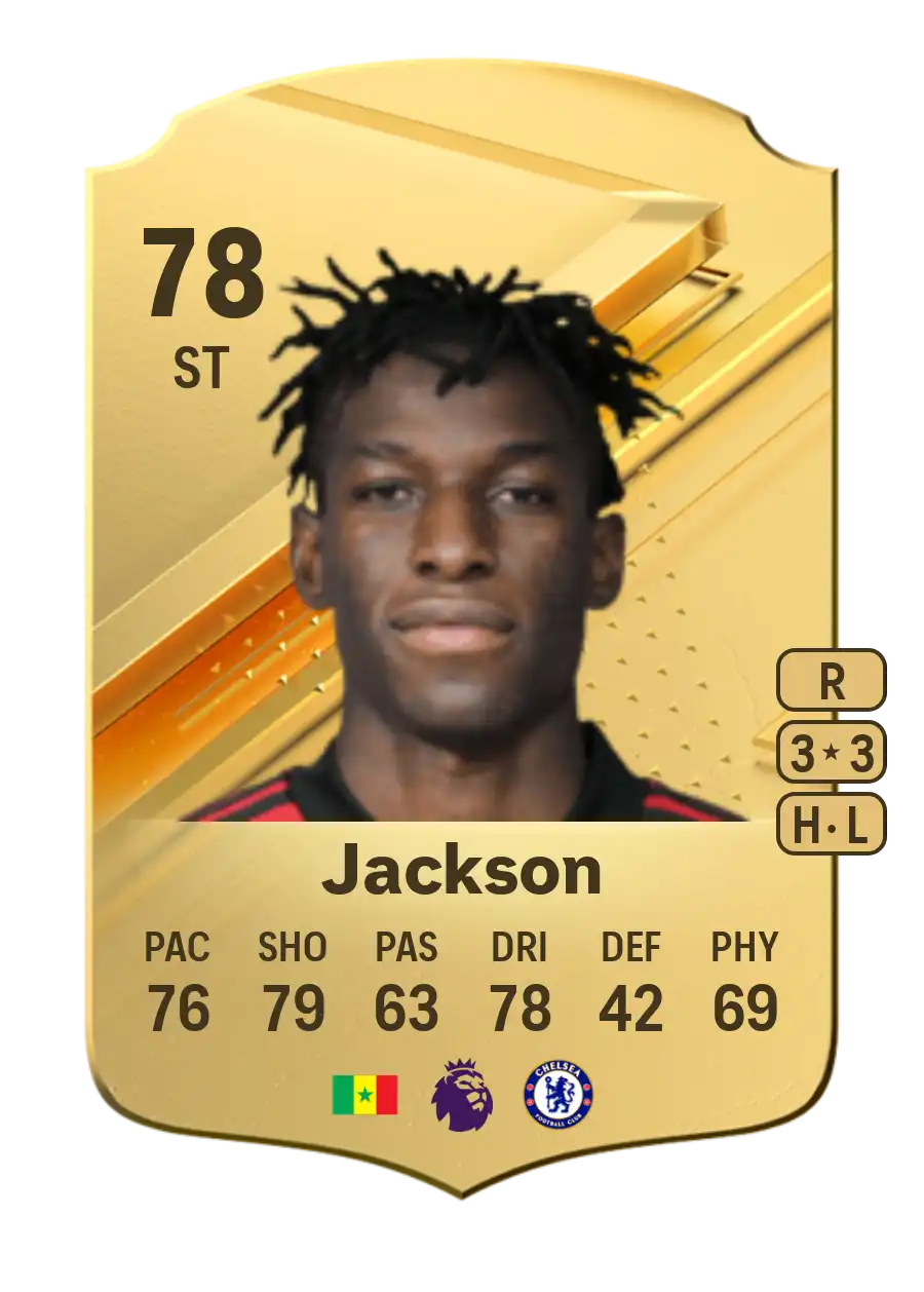 Nicolas Jackson Common EA FC 24 - 78 - Rating and Price | FifaUTBin