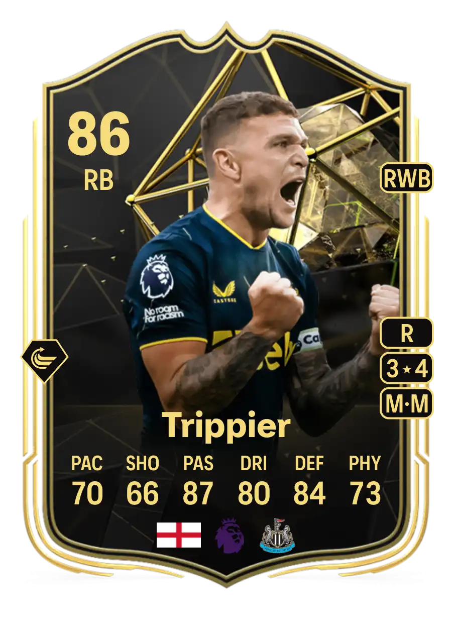 Kieran Trippier Team of the Week EA FC 24 - 86 - Rating and Price ...