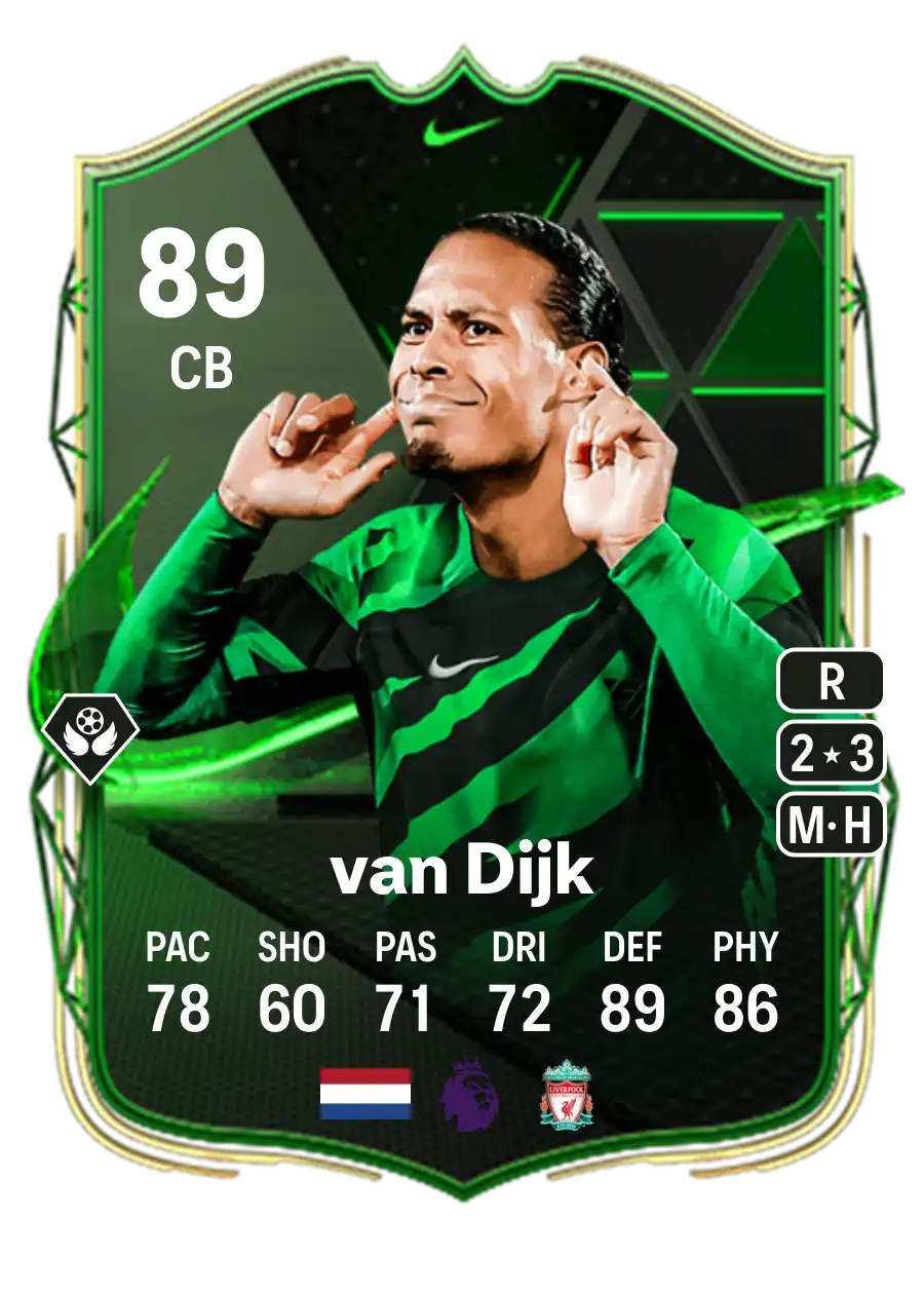 Virgil van Dijk Nike EA FC 24 - 89 - Rating and Price | FifaUTBin