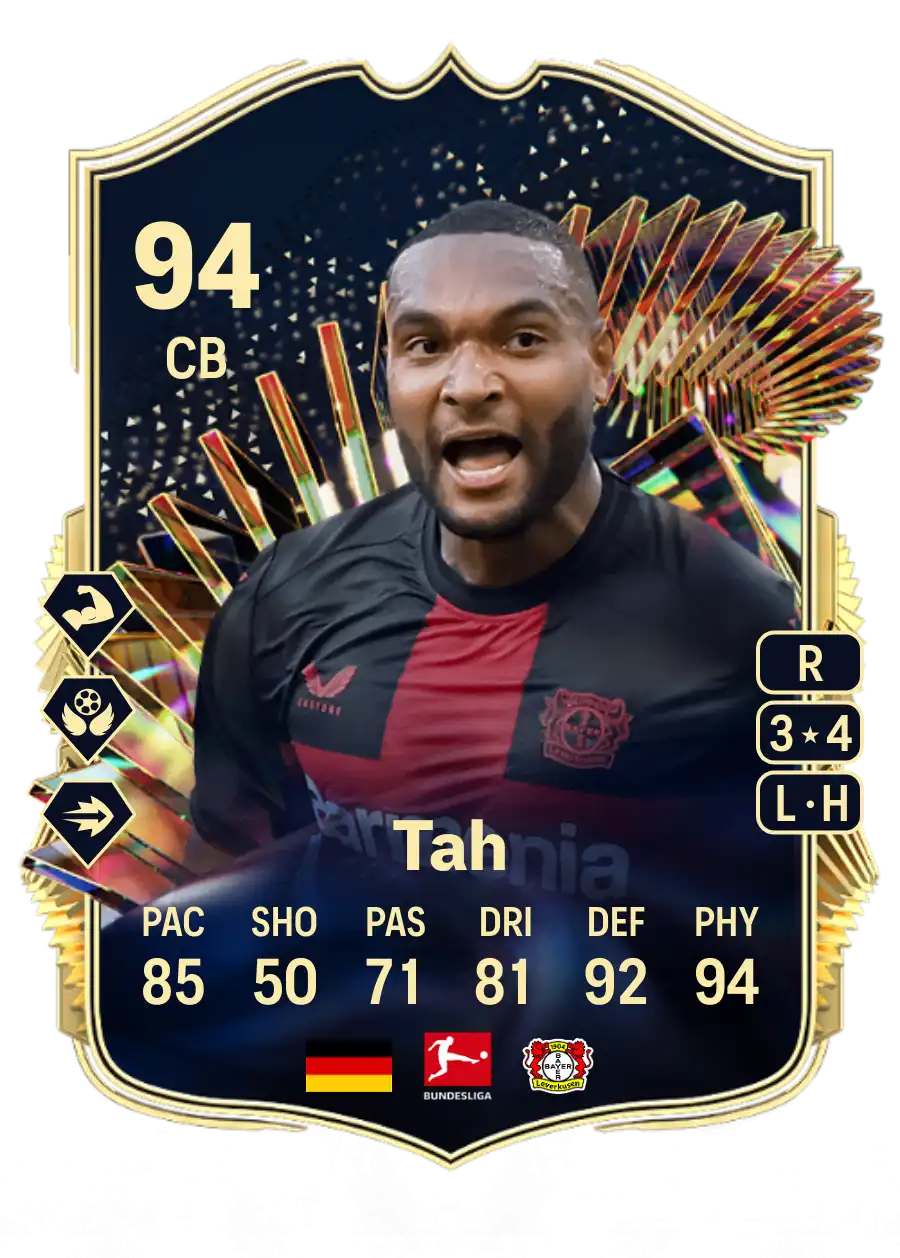 Jonathan Tah Team of the Season EA FC 24 - 94 - Rating and Price ...