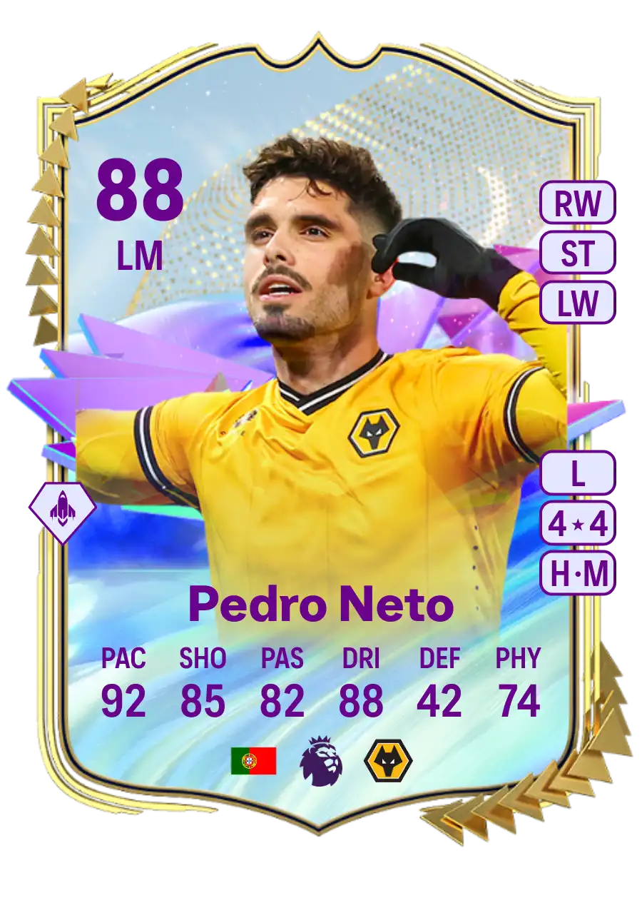 Pedro Neto Future Stars EA FC 24 - 88 - Rating and Price | FifaUTBin