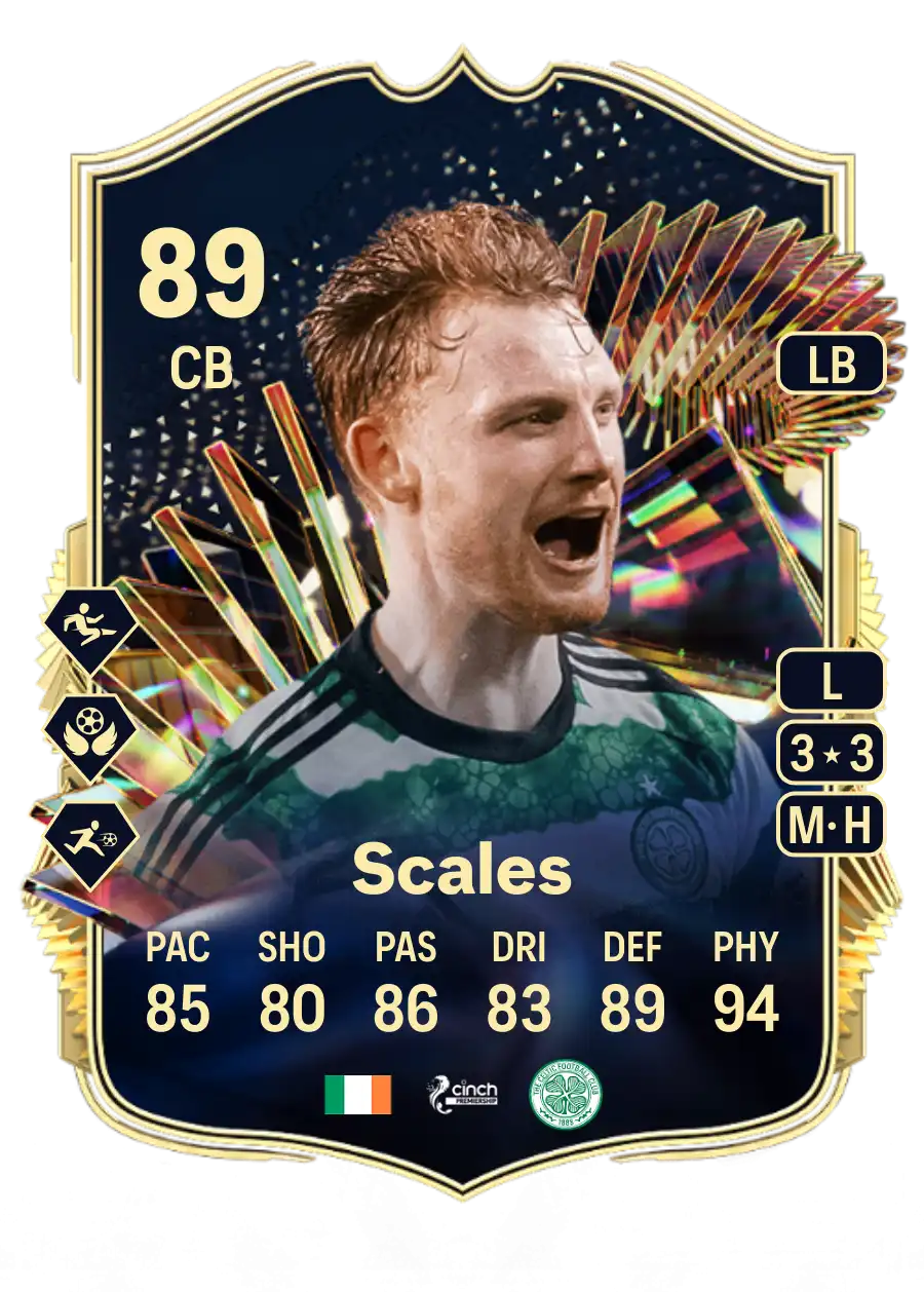 Liam Scales Team of the Season EA FC 24 - 89 - Rating and Price | FifaUTBin