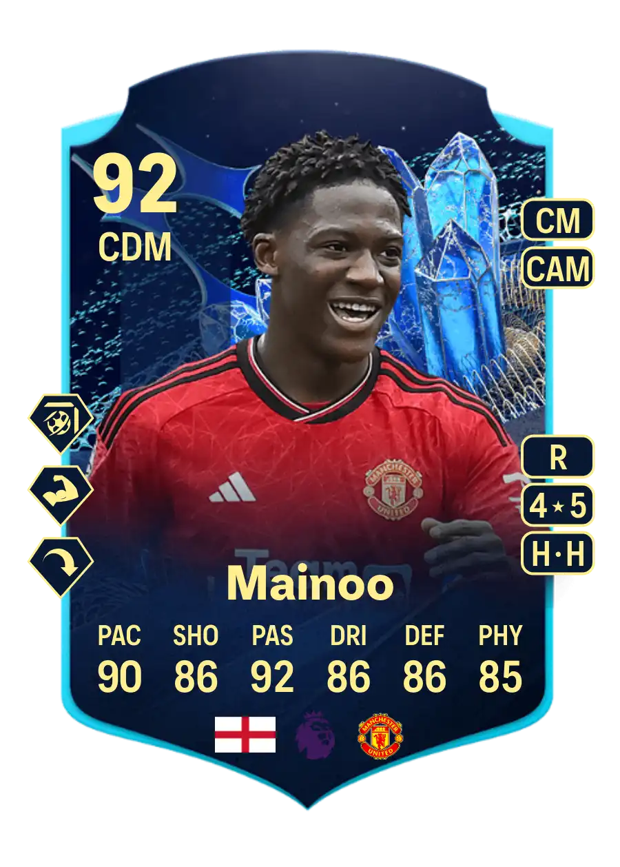 Kobbie Mainoo TOTS Moments EA FC 24 - 92 - Rating and Price | FifaUTBin