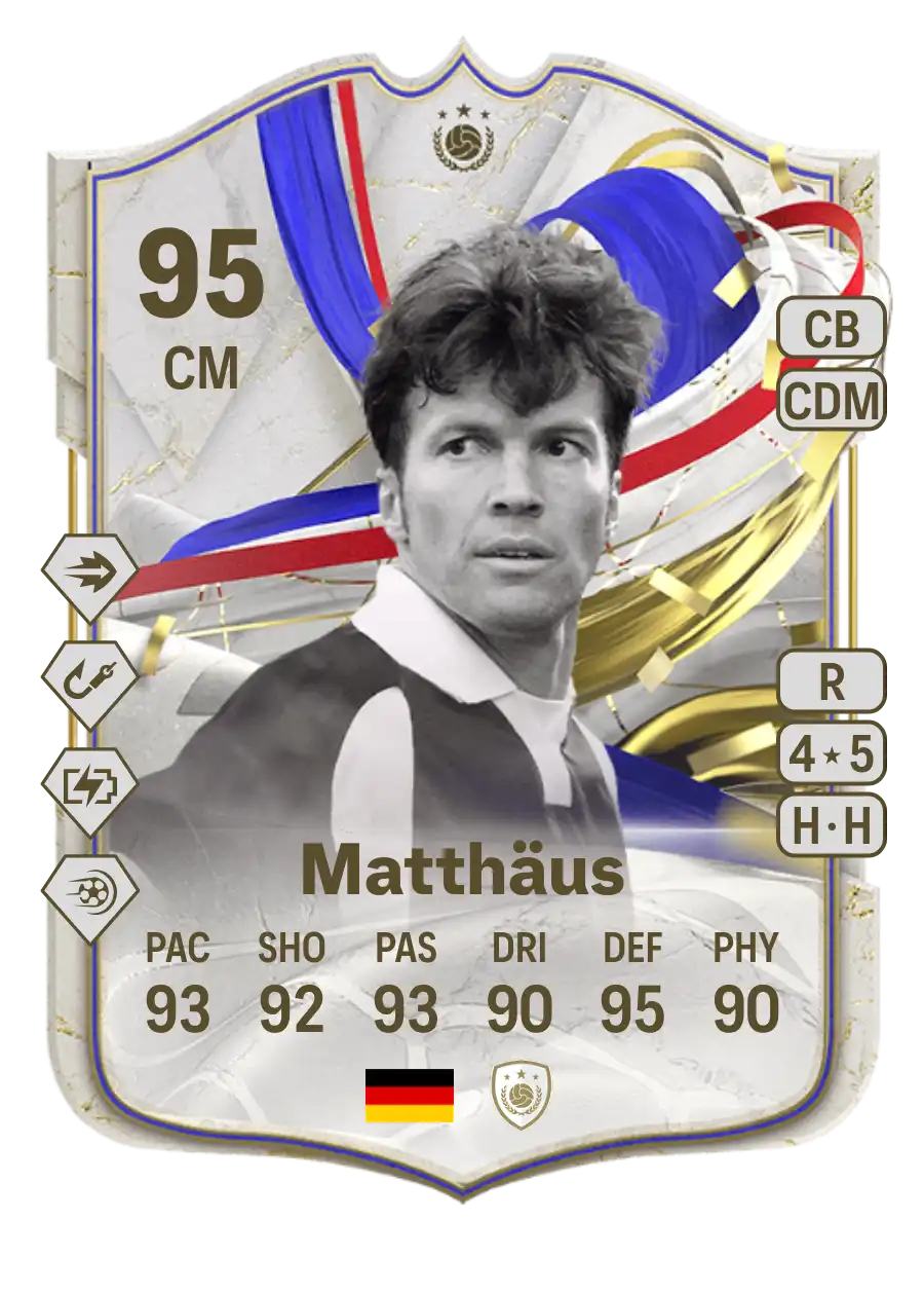 Lothar Matthäus Greats of the Game Icon EA FC 24 - 95 - Rating and ...