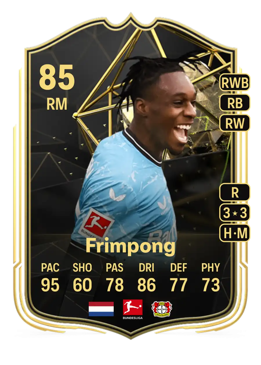 Jeremie Frimpong Team of the Week EA FC 24 - 85 - Rating and Price ...
