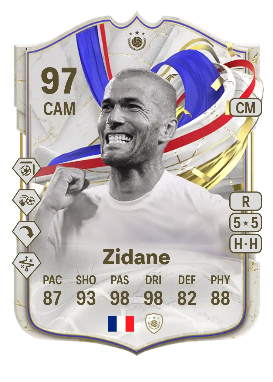 Zinedine Zidane Greats of the Game Icon EA FC 24 - 97 - Rating and Price | FifaUTBin