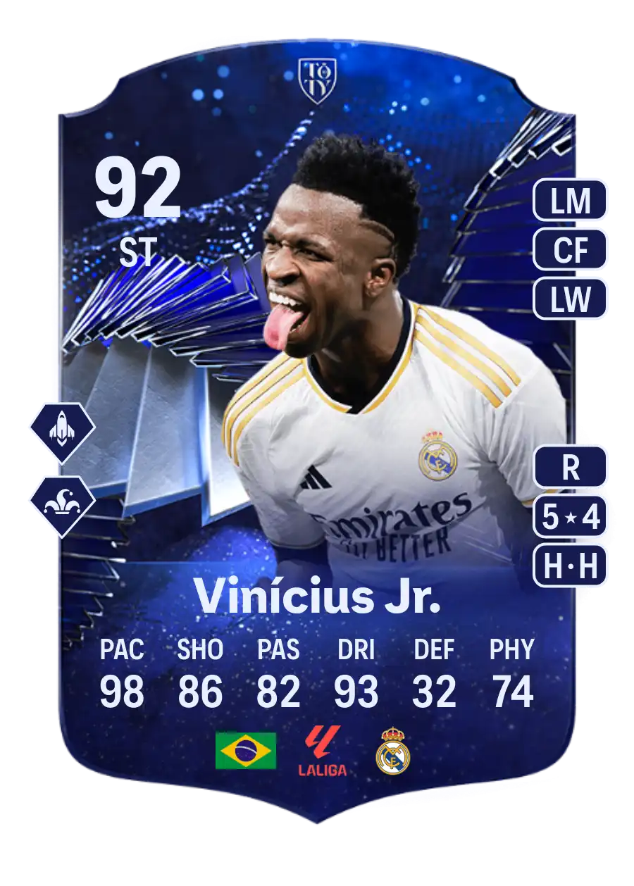Vinícius Jr. TOTY HONOURABLE MENTIONS EA FC 24 - 92 - Rating and Price ...